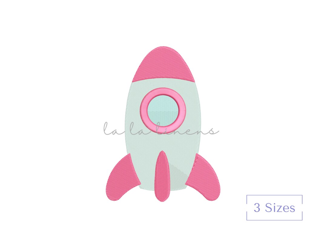 Rocket Ship Machine Embroidery Embroidery Design 4x4 - Etsy