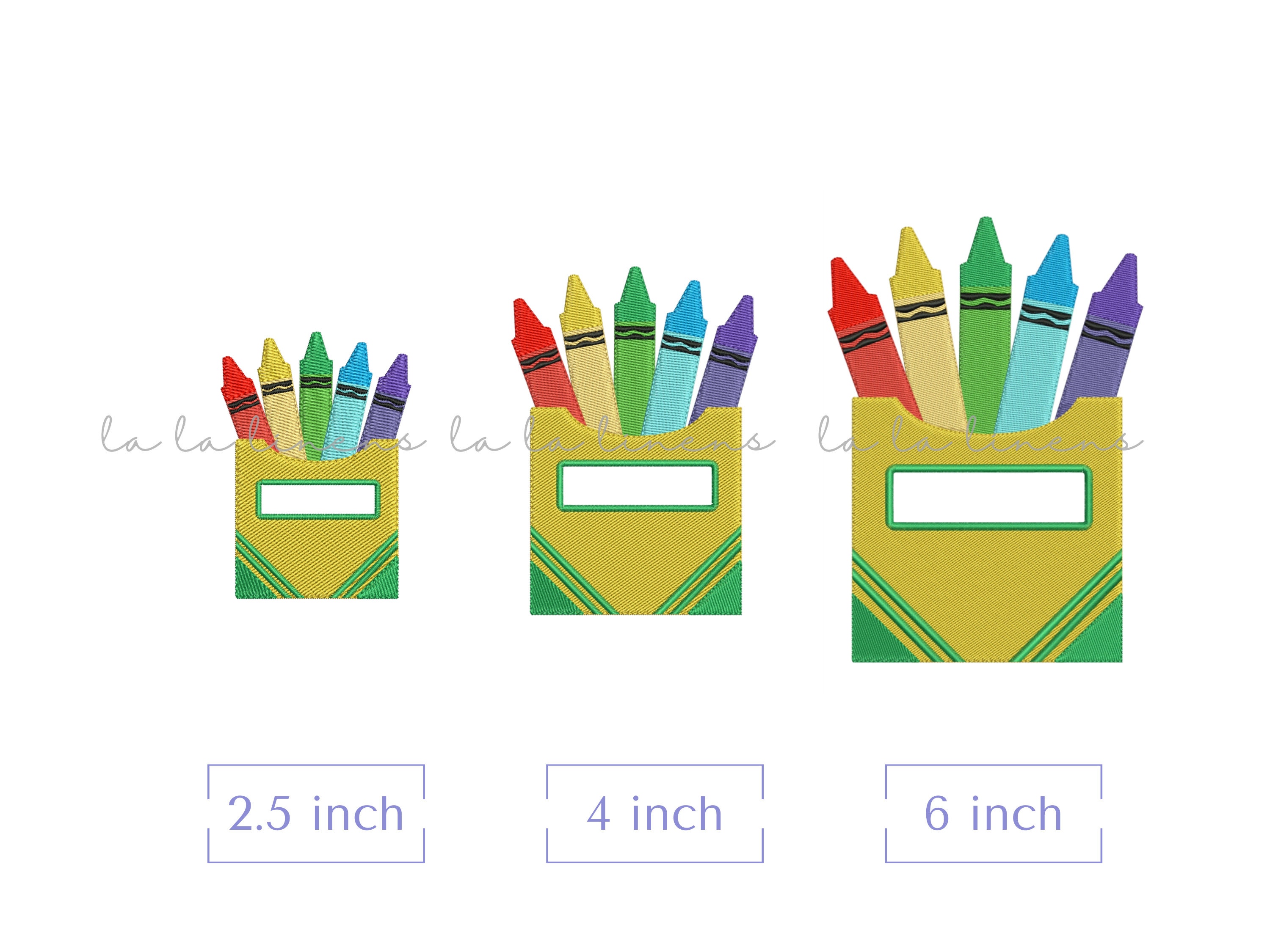 Crayon Box Frame | Machine Embroidery | Embroidery Design | 4x4 | 5x7 ...