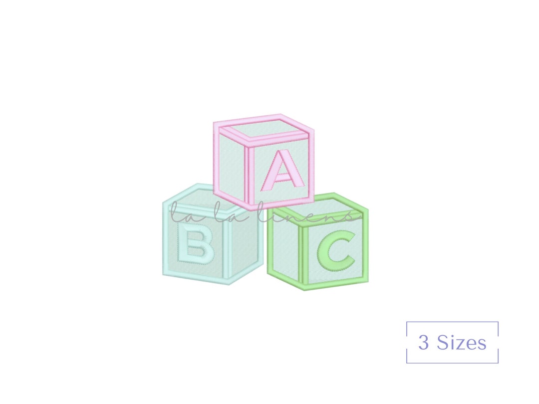 ABC Blocks Embroidery Design: Baby Monogram (digital Download) - Etsy