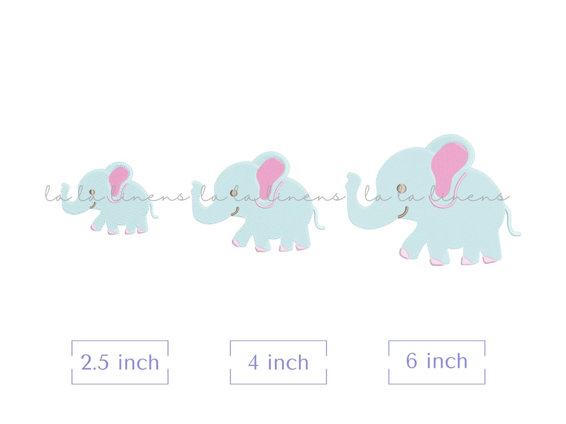 Sweet Baby Elephant Machine Embroidery Embroidery Design 4x4 5x7 6x10 ...