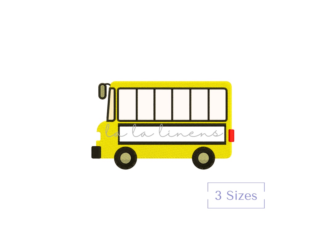 School Bus Frame | Machine Embroidery | Teacher Embroidery | 4x4 | 5x7 ...