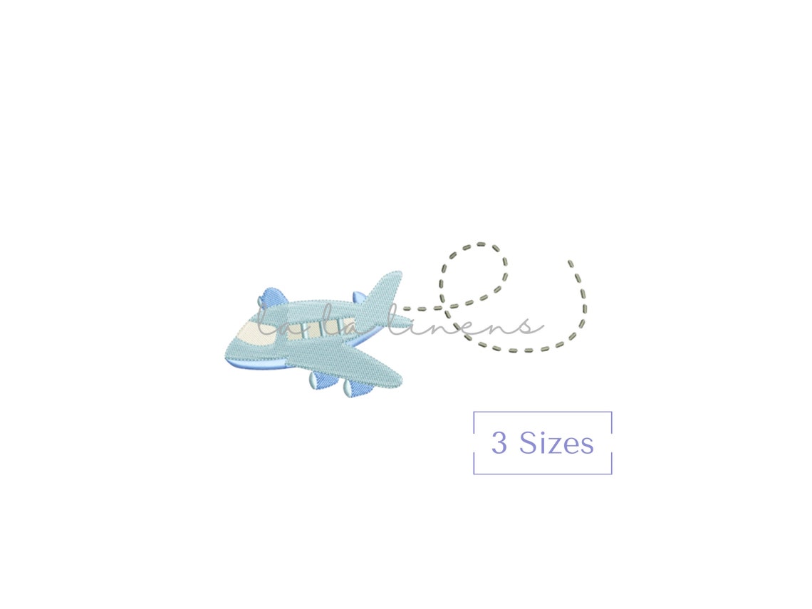 Flying Airplane Machine Embroidery Design: Travel Theme (digital ...