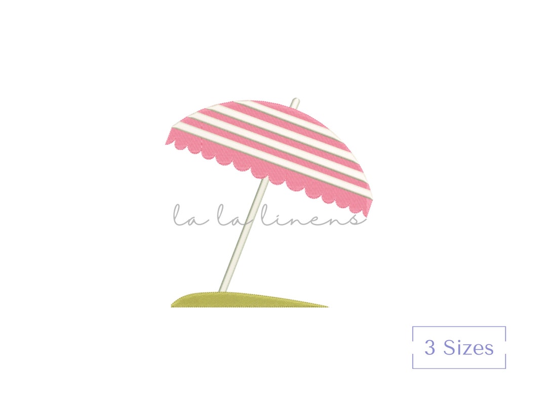 Scallop Beach Umbrella Embroidery Design Set | Preppy Summer Decor | 3 ...