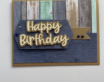 Handmade Rustic Birthday Card - Etsy