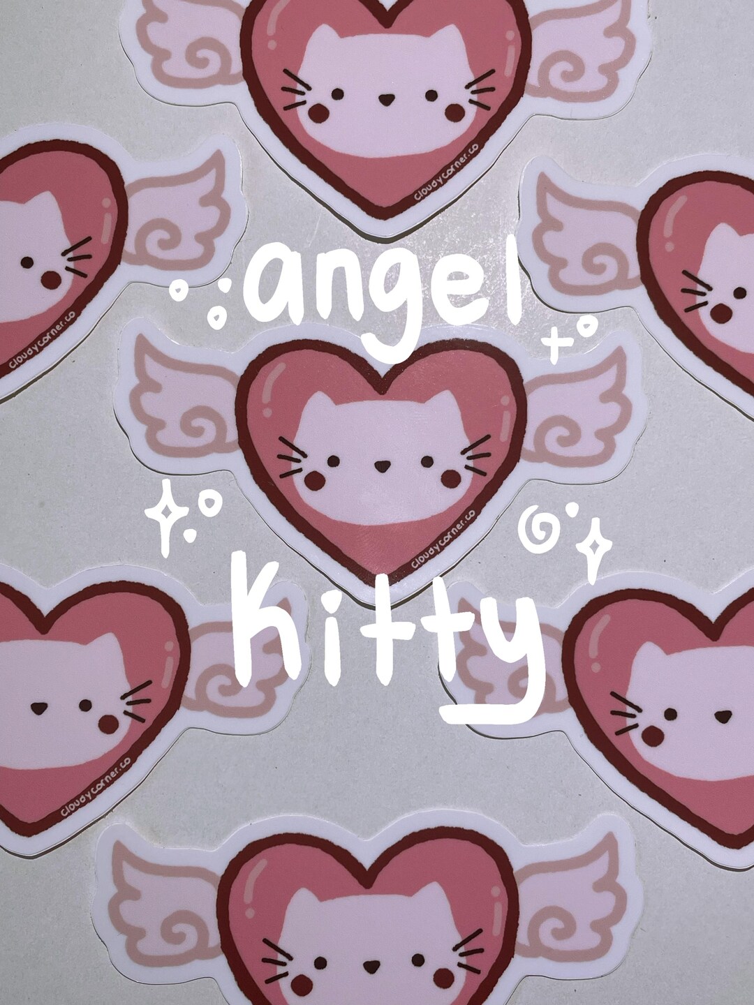 Angel Cat Sticker| Cute Cat Sticker| Kawaii Cat Sticker| Laptop Sticker ...
