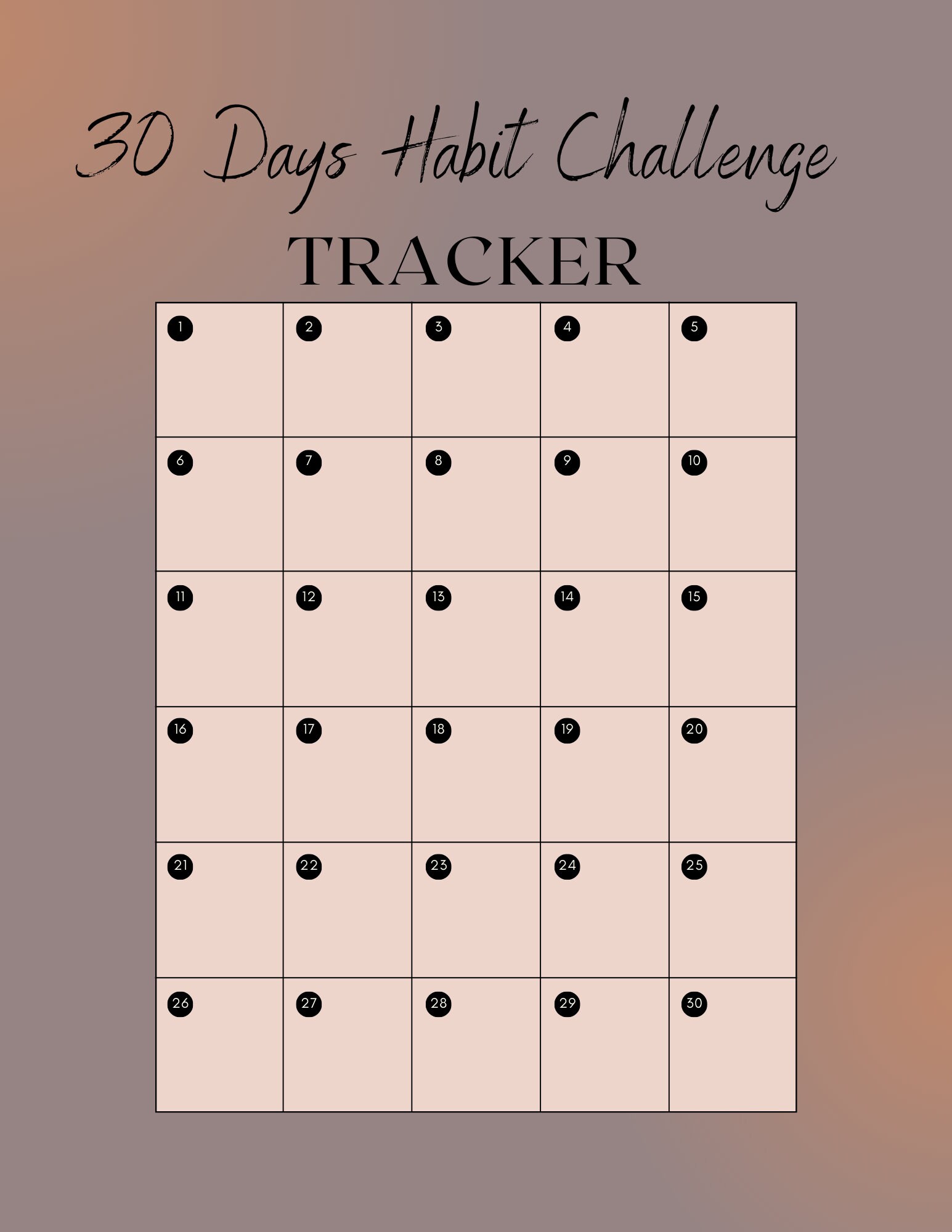 30 Days Habit Challenge Tracker - Etsy Canada