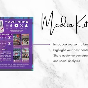 Gamer Media Kit & Rate Card Bundle, Twitch Streamer Youtuber Tech Canva ...