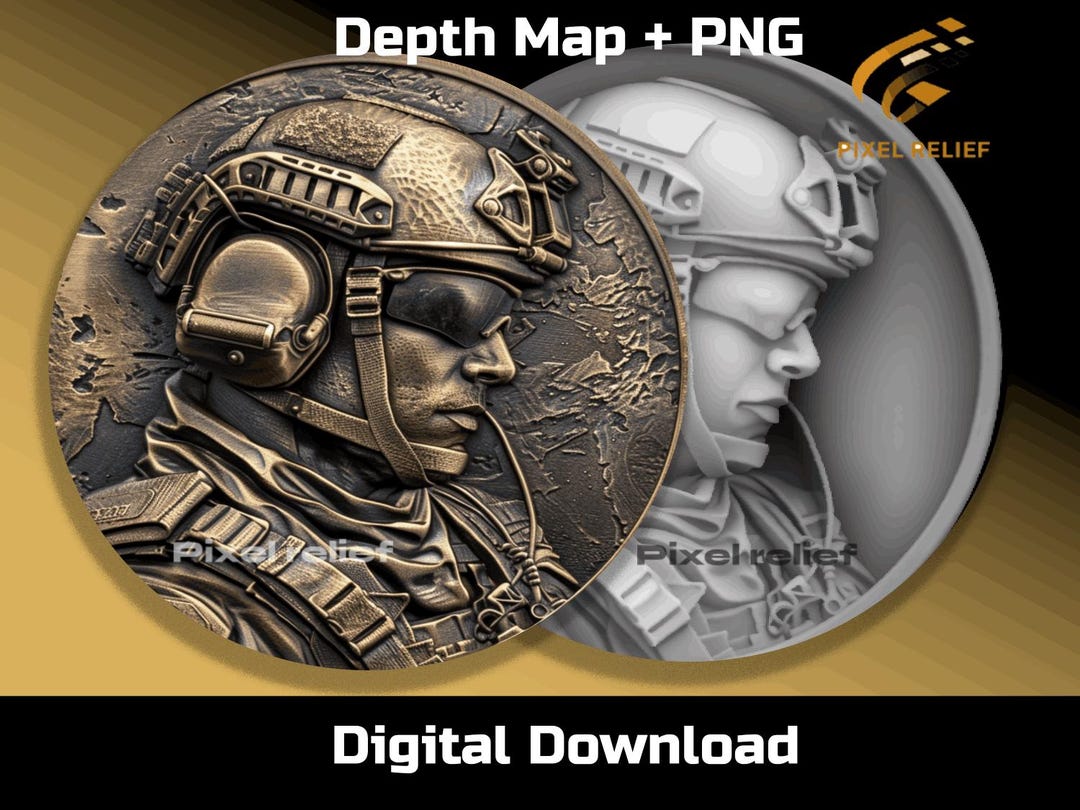 Soldier Coin Depth Map - Xtool Laser File for Your DIY Projects - Etsy