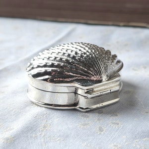 Seashell Pillbox Sterling Silver Large Sea Shell Trinket Box Pill Box ...