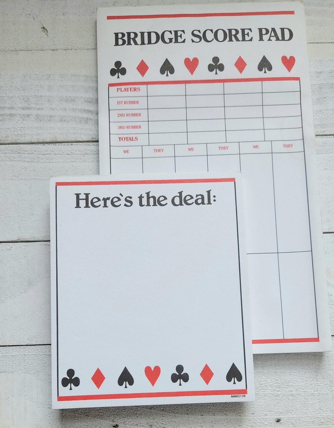 Bridge Score Pad Set, 1990s Vintage Stationery - Etsy