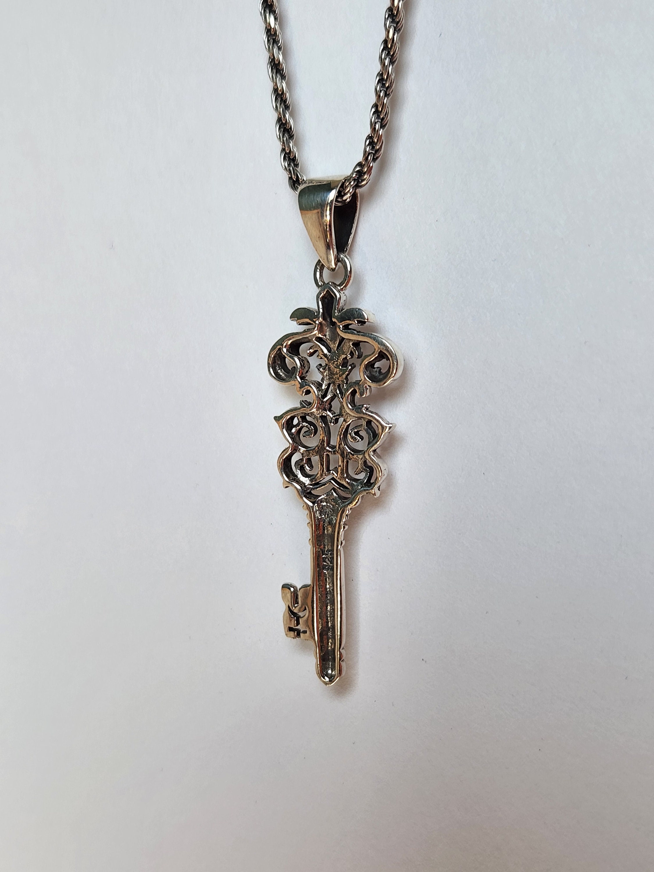 Victorian Key Sterling Silver Necklace , Jane Eyre Inspired Jewelry ...