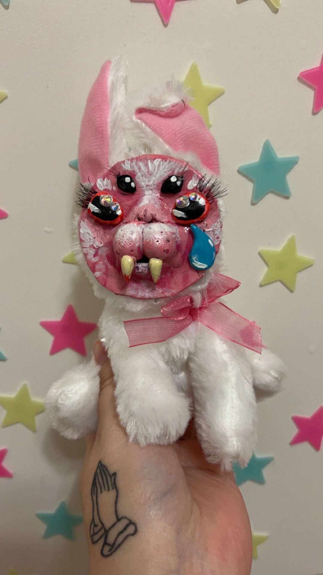 RARE*** One of a Kind Evil Kawaii Vampire Bunny Clay Face Plushie Doll ...