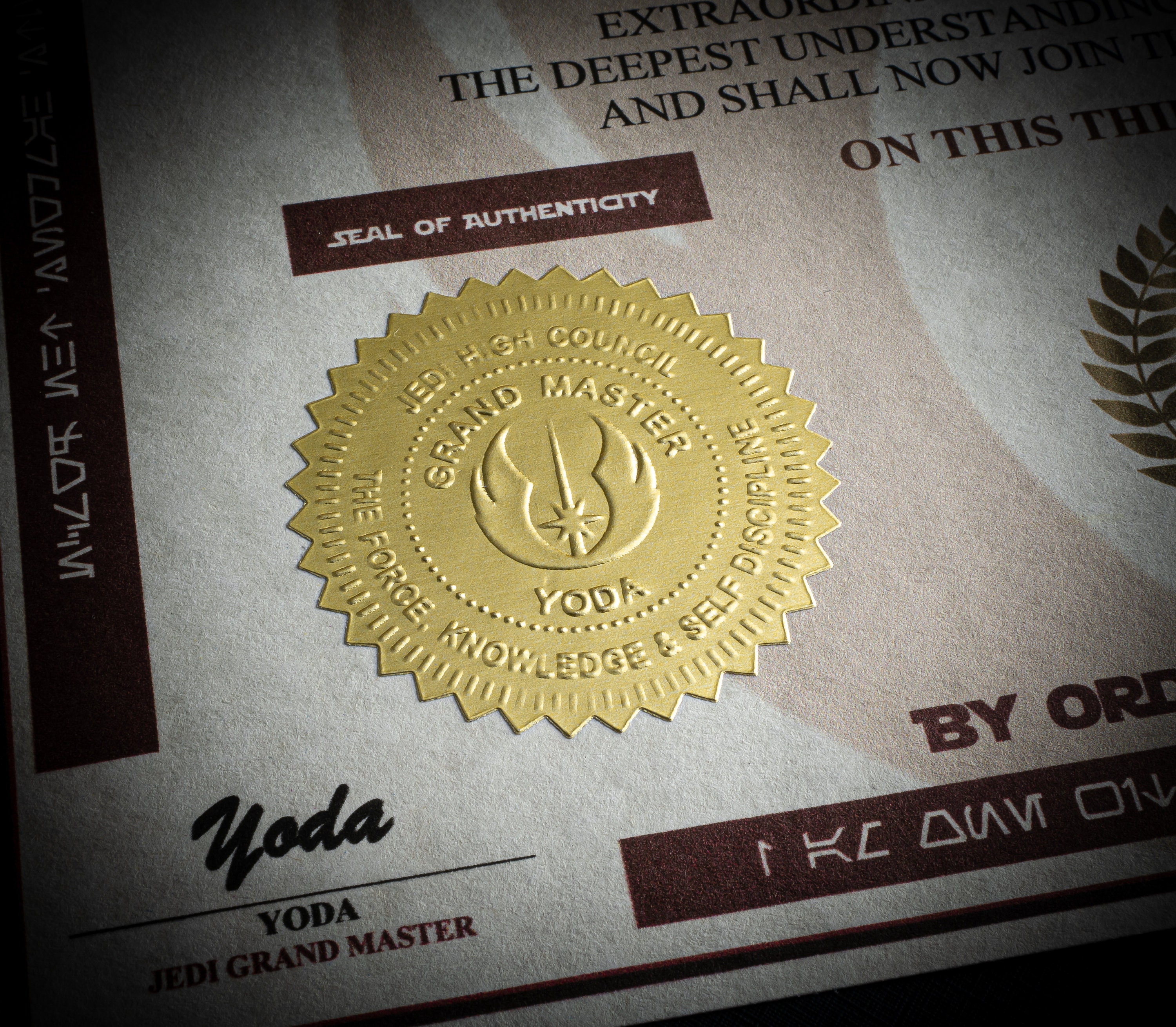 Custom Personalized Star Wars Jedi Certificates With Embedded ...