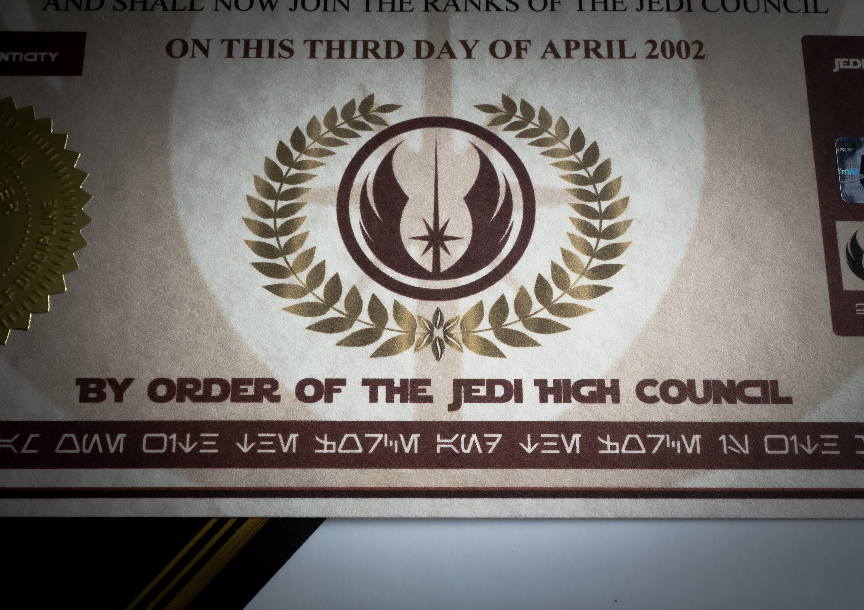 Custom Personalized Star Wars Jedi Certificates With Embedded ...