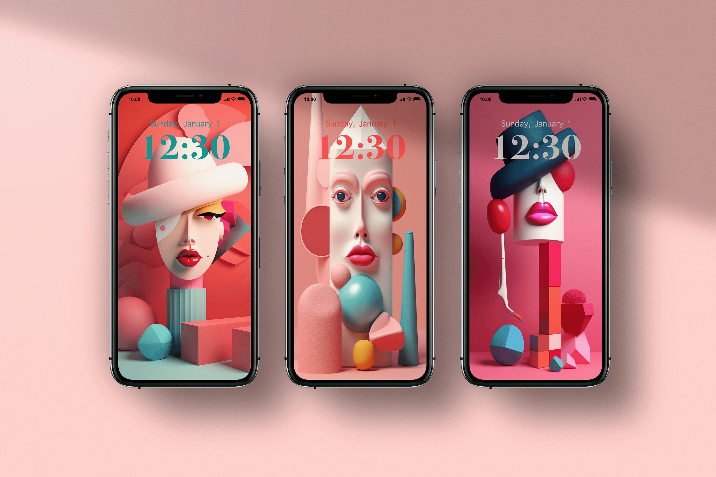 Bold and Mysterious 3D Geometric Shapes and Faces for Your iPhone and ...