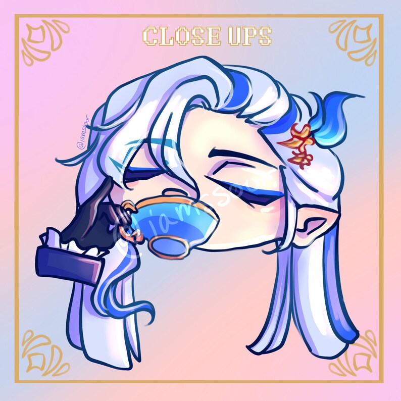 GENSHIN VINYL STICKERS Neuvillette - Etsy