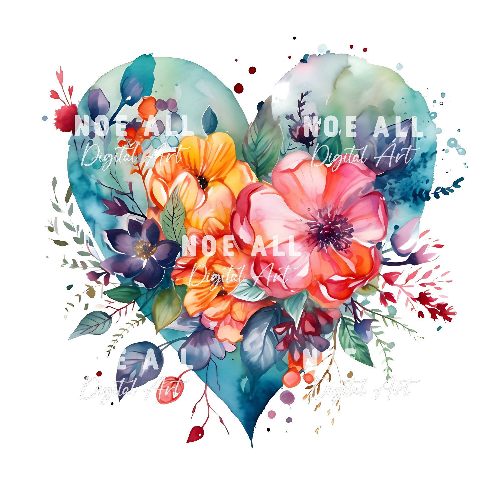 Colorful Heart Clipart. Set 12 High Quality JPG. Decoupage - Etsy