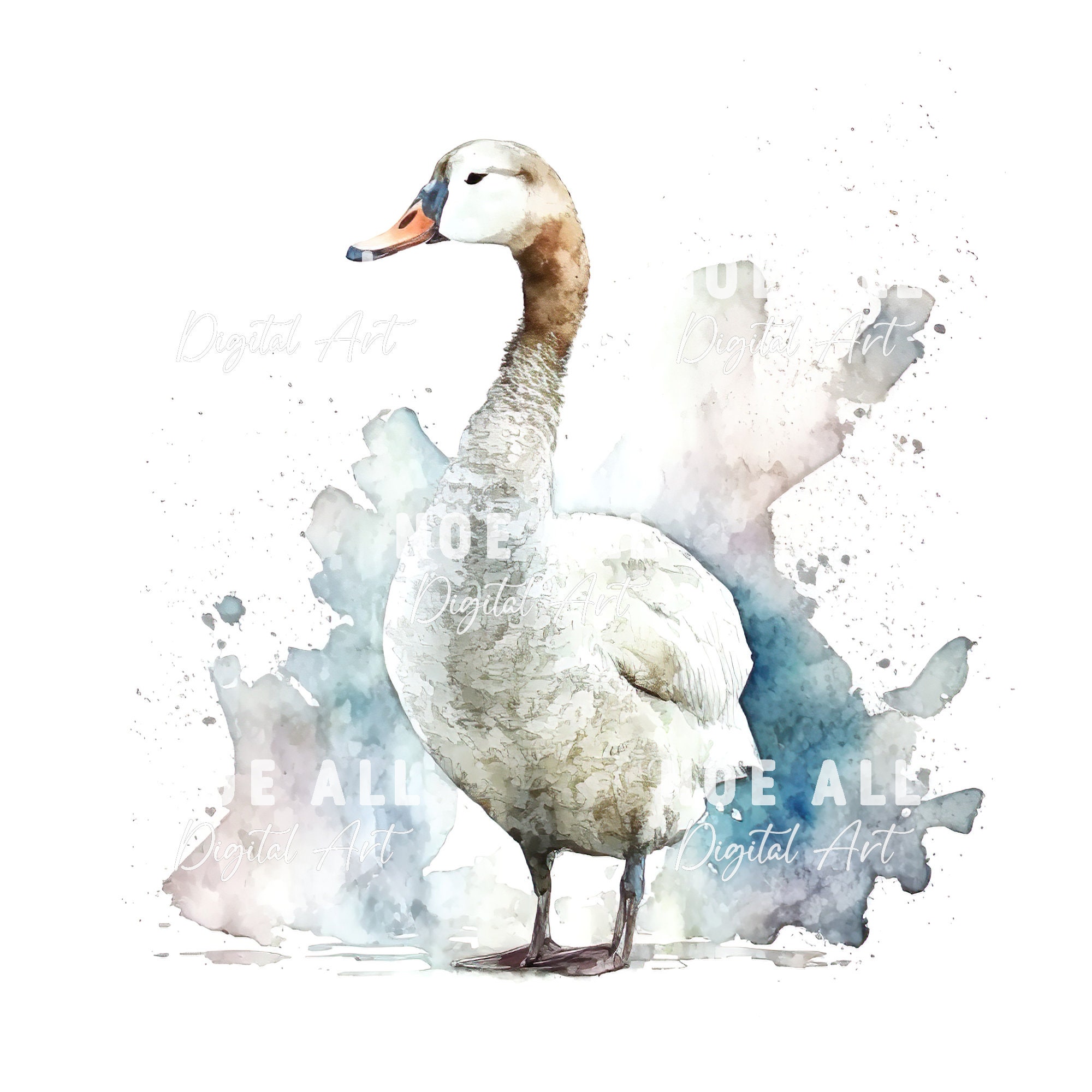 Silly Goose Clipart Set of 12 High Quality JPG Decoupage, Wall Art ...