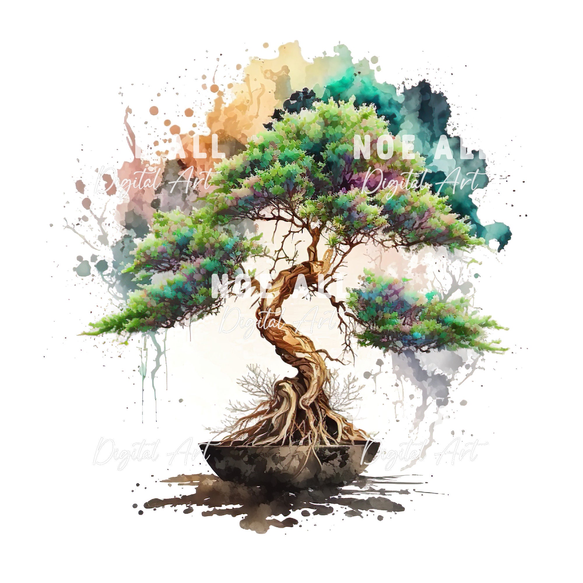 Bonsai Tree Clipart Set 12 High Quality JPG Decoupage - Etsy