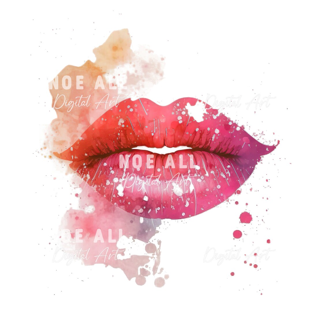 Makeup Lips Clipart Set 12 High Quality JPG Decoupage, Wall Art ...