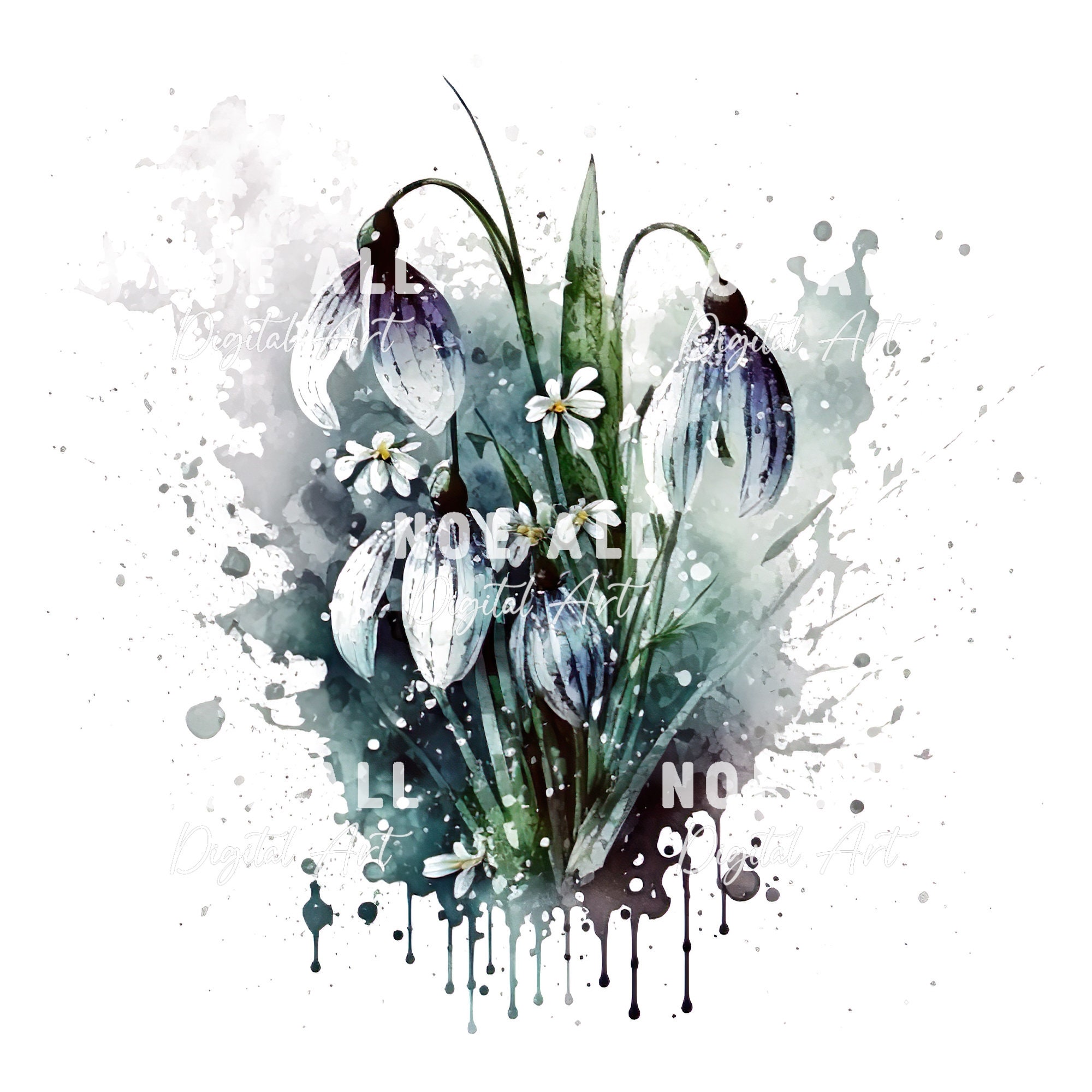 Snowdrop Clipart Set 12 High Quality JPG Decoupage, Wall Art, Scrapbook ...