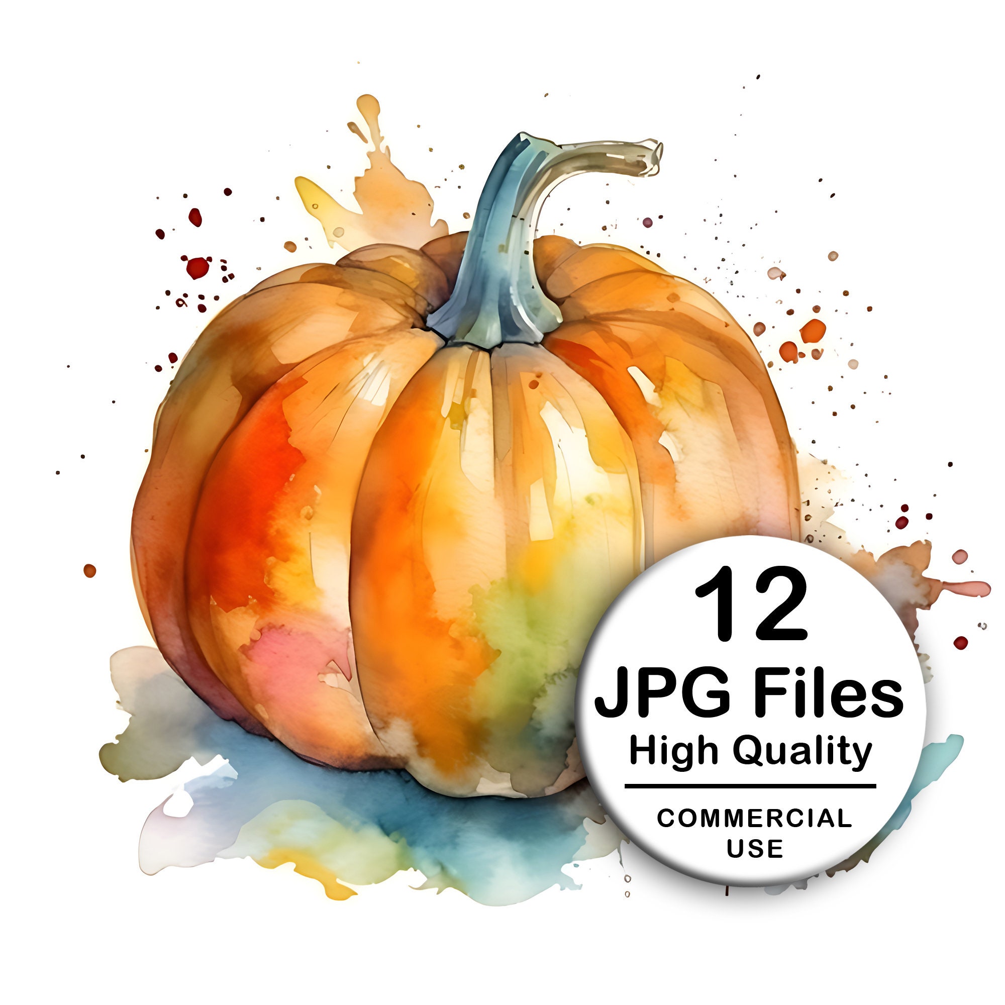 Pumpkin Clipart Set 12 High Quality JPG Decoupage Wall - Etsy
