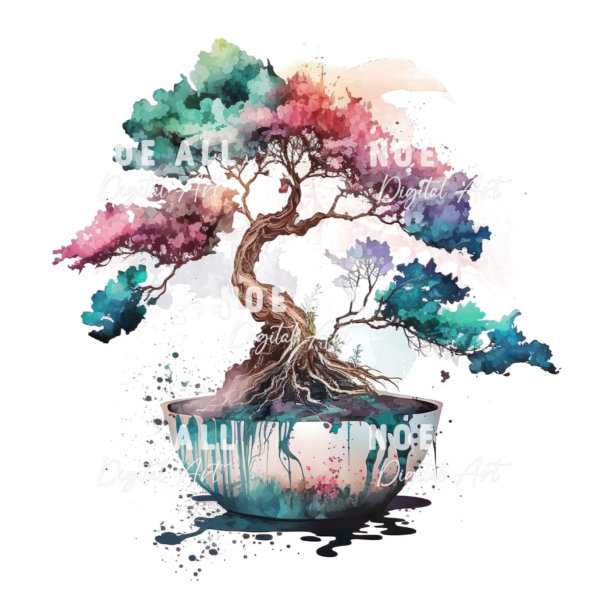 Bonsai Tree Clipart Set 12 High Quality JPG Decoupage - Etsy