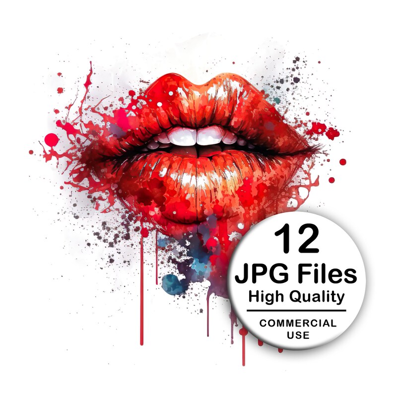 Watercolor Lips - Etsy