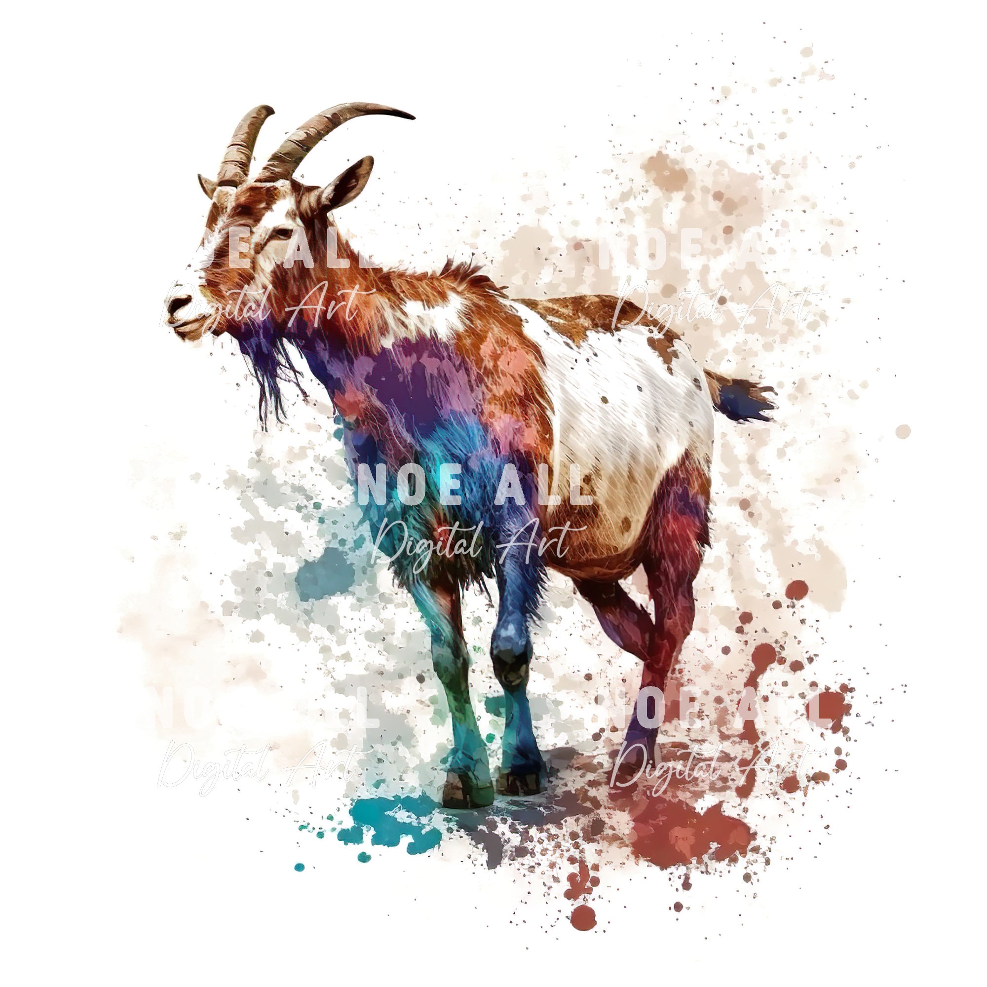 Goat Clipart - Set of 12 High Quality JPG - Decoupage, Wall Art ...