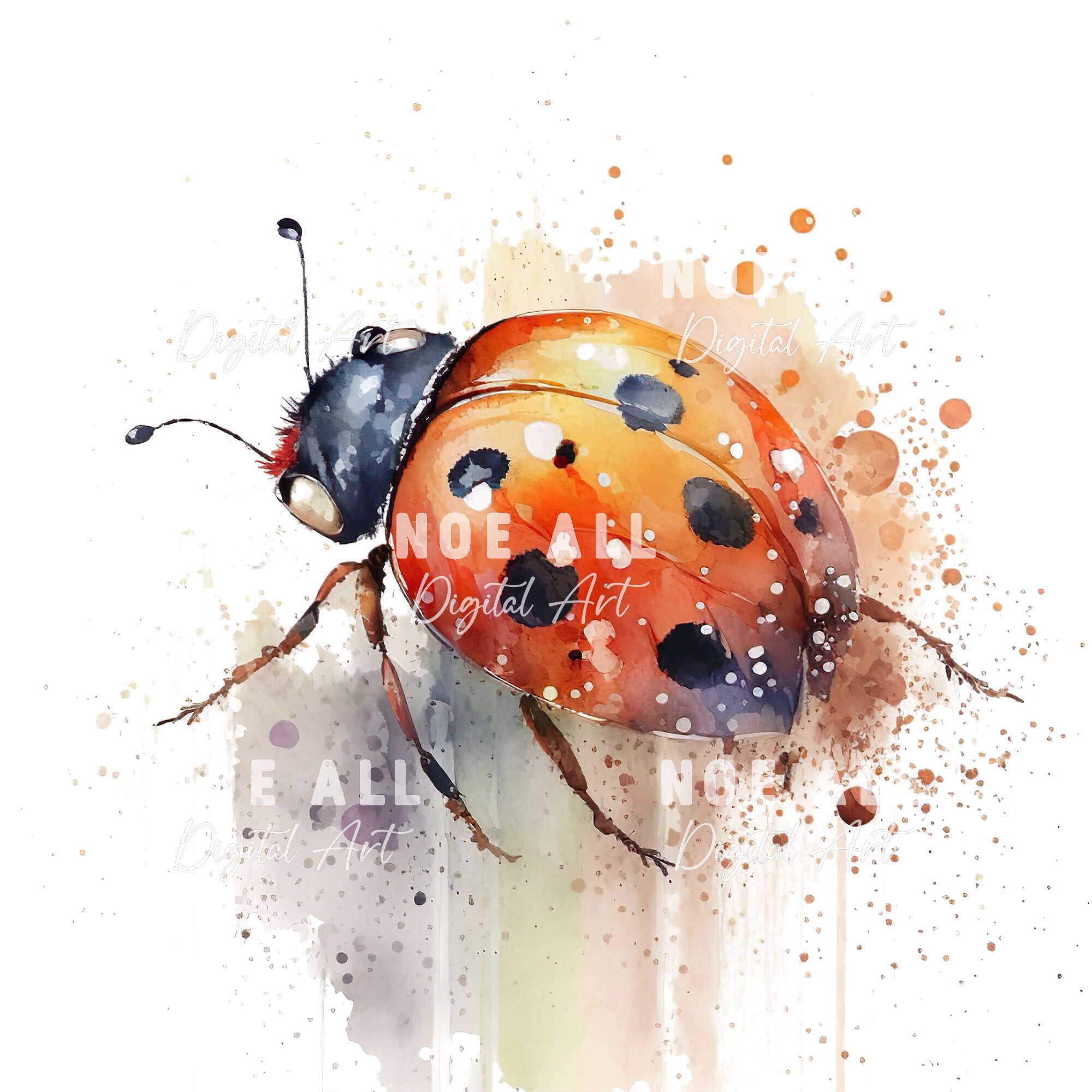 Ladybug Clipart Set of 12 High Quality JPG Decoupage, Wall Art ...