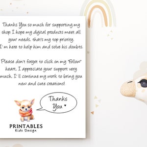 Little Dog Digital Print Kawaii Watercolor Illustration Wall Art JPG ...