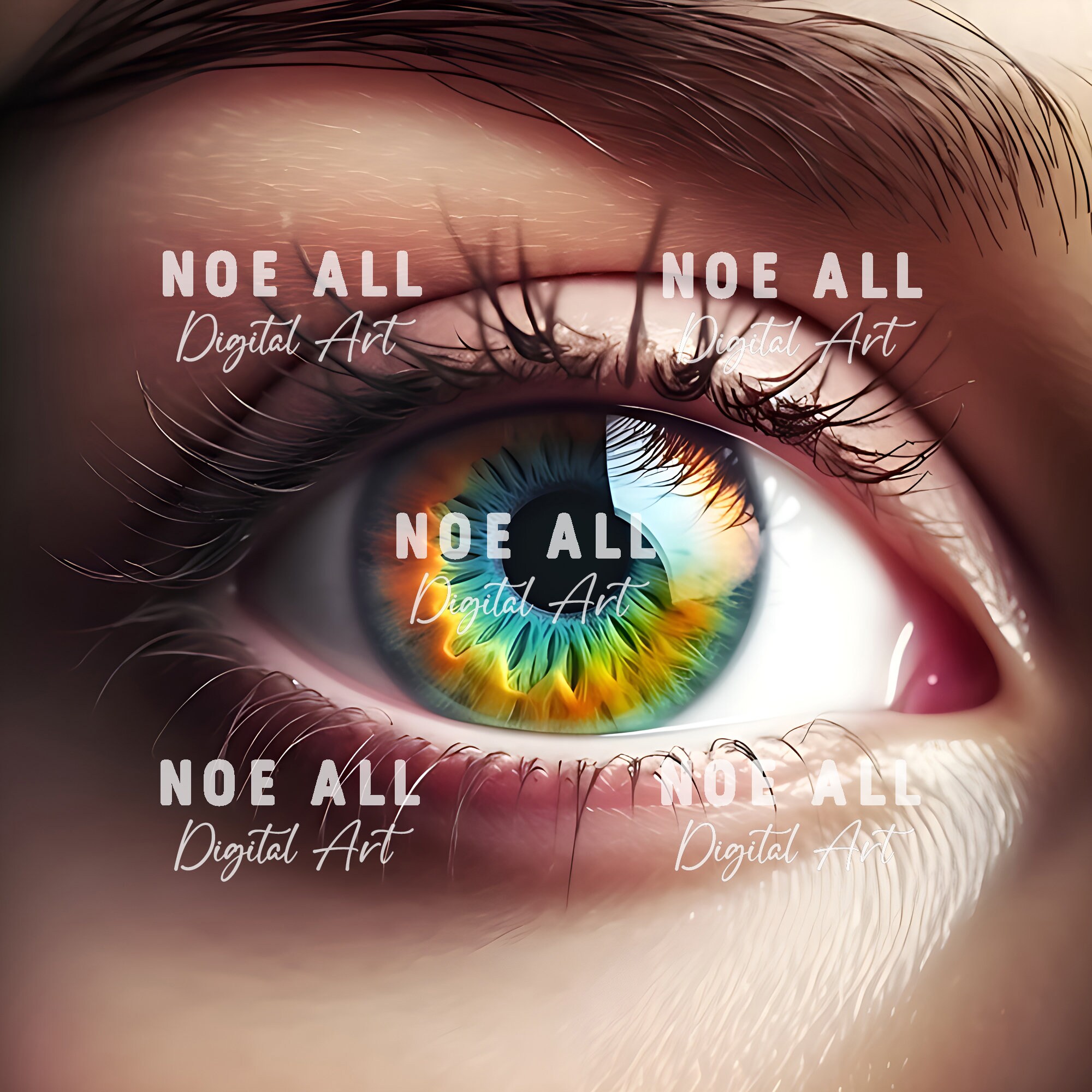 Girl's Eye Clipart Rainbow Color Set 2 High Quality - Etsy