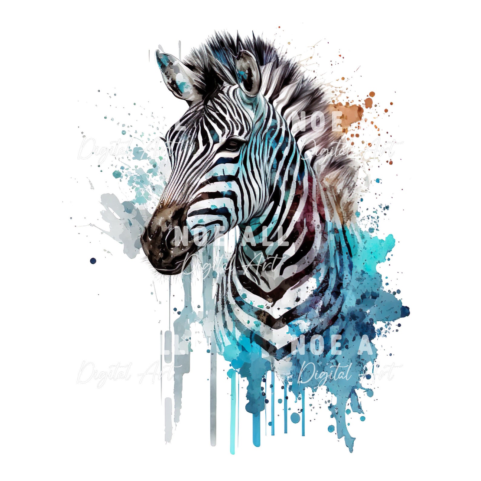 Zebra Clipart - Set of 12 High Quality JPG - Decoupage, Wall Art ...