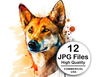 Howling Wolf Clipart Set 12 High Quality JPG Decoupage, Wall Art ...