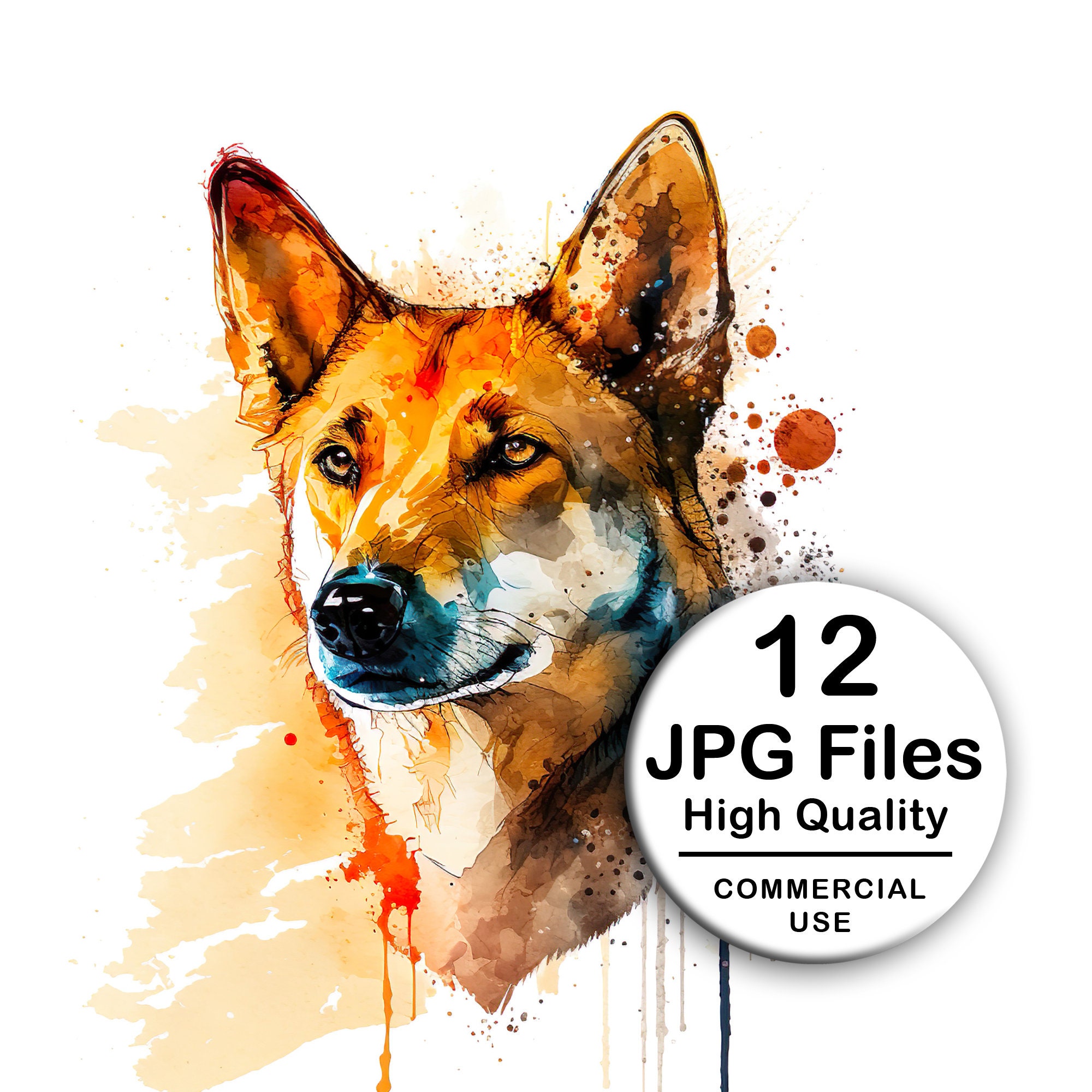 American Dingo Clipart Set 12 High Quality JPG Decoupage, Wall Art ...
