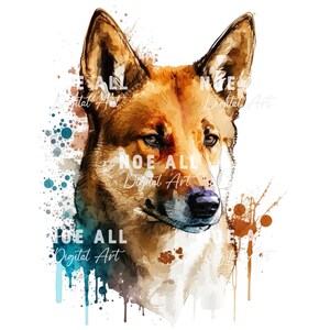 American Dingo Clipart Set 12 High Quality JPG Decoupage, Wall Art ...