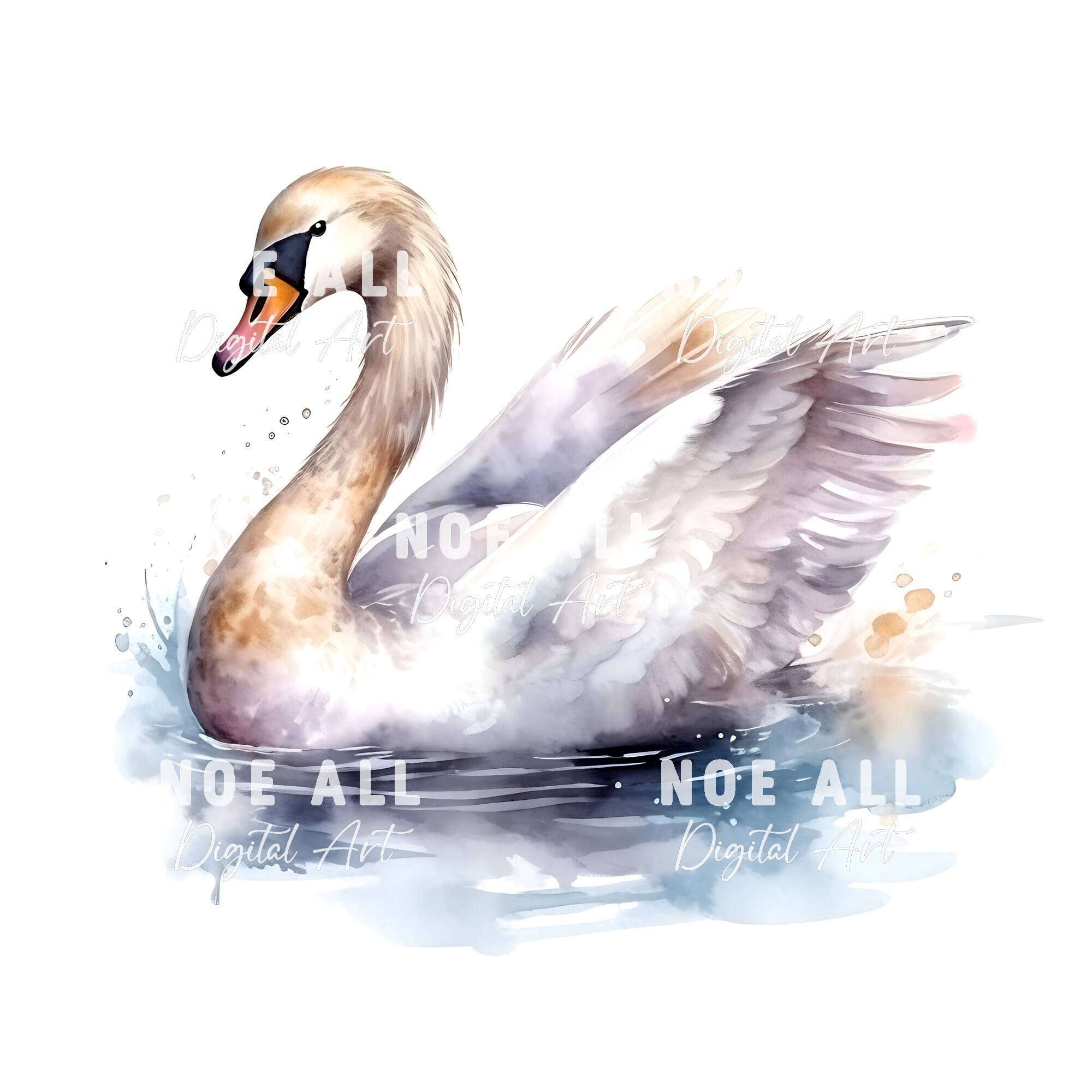 Swan Clipart Set of 12 High Quality JPG Decoupage, Wall Art, Scrapbook ...