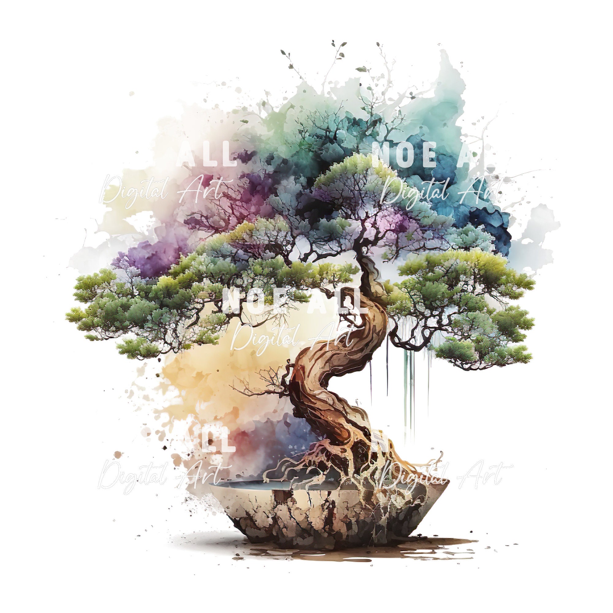 Bonsai Tree Clipart Set 12 High Quality JPG Decoupage - Etsy