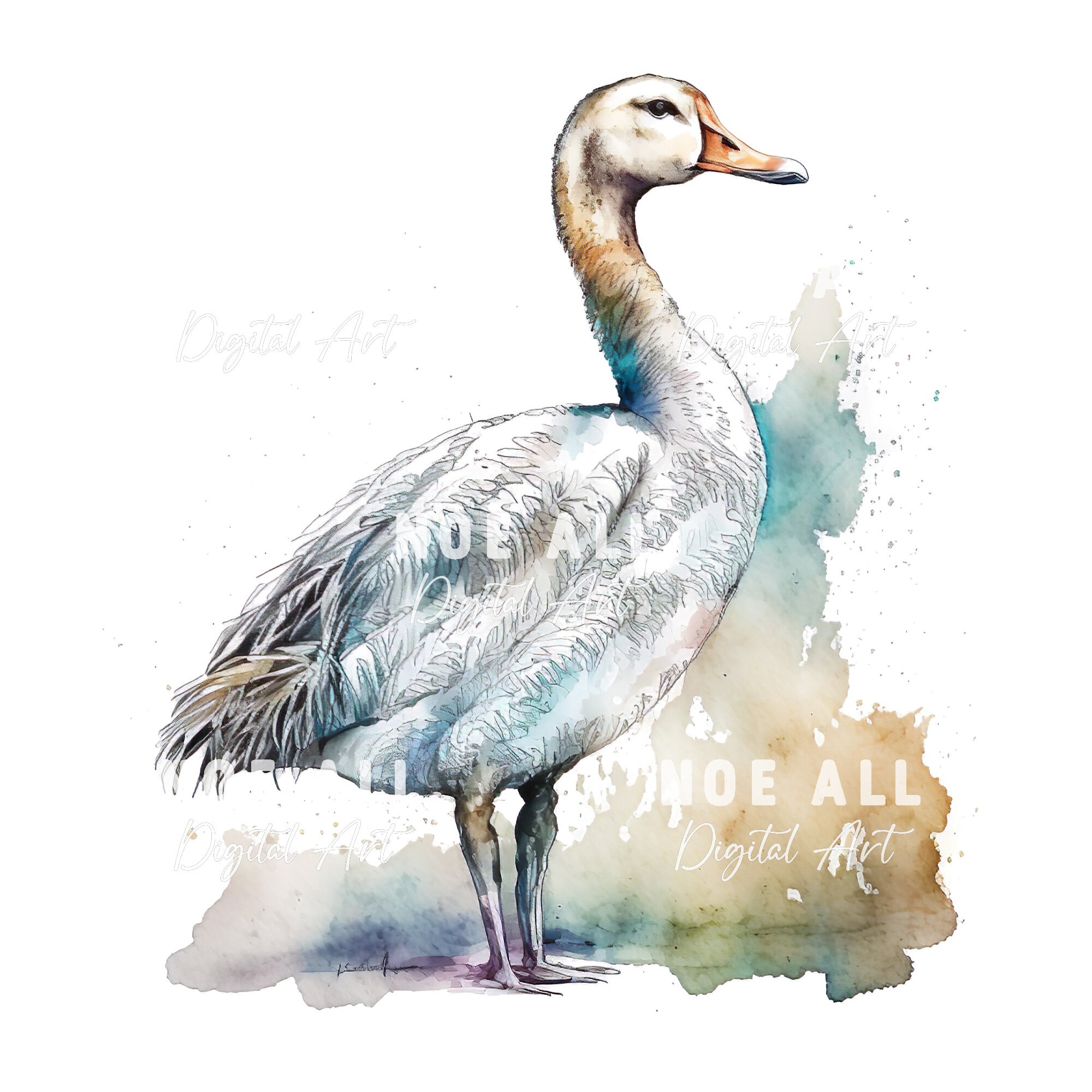 Silly Goose Clipart Set of 12 High Quality JPG Decoupage, Wall Art ...