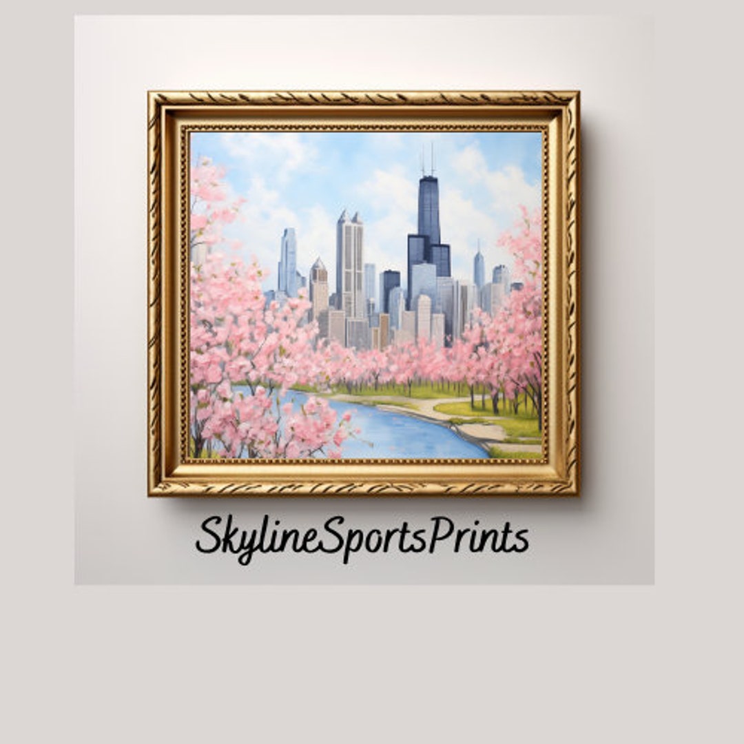 Chicago Skyline Gift for Chicago Lover Watercolor Chicago Decor Unique ...
