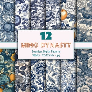 Ming Dynasty Seamless Printable Digital Paper Patterns - Etsy
