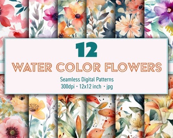 Watercolor Floral Digital Paper - SEAMLESS - Etsy