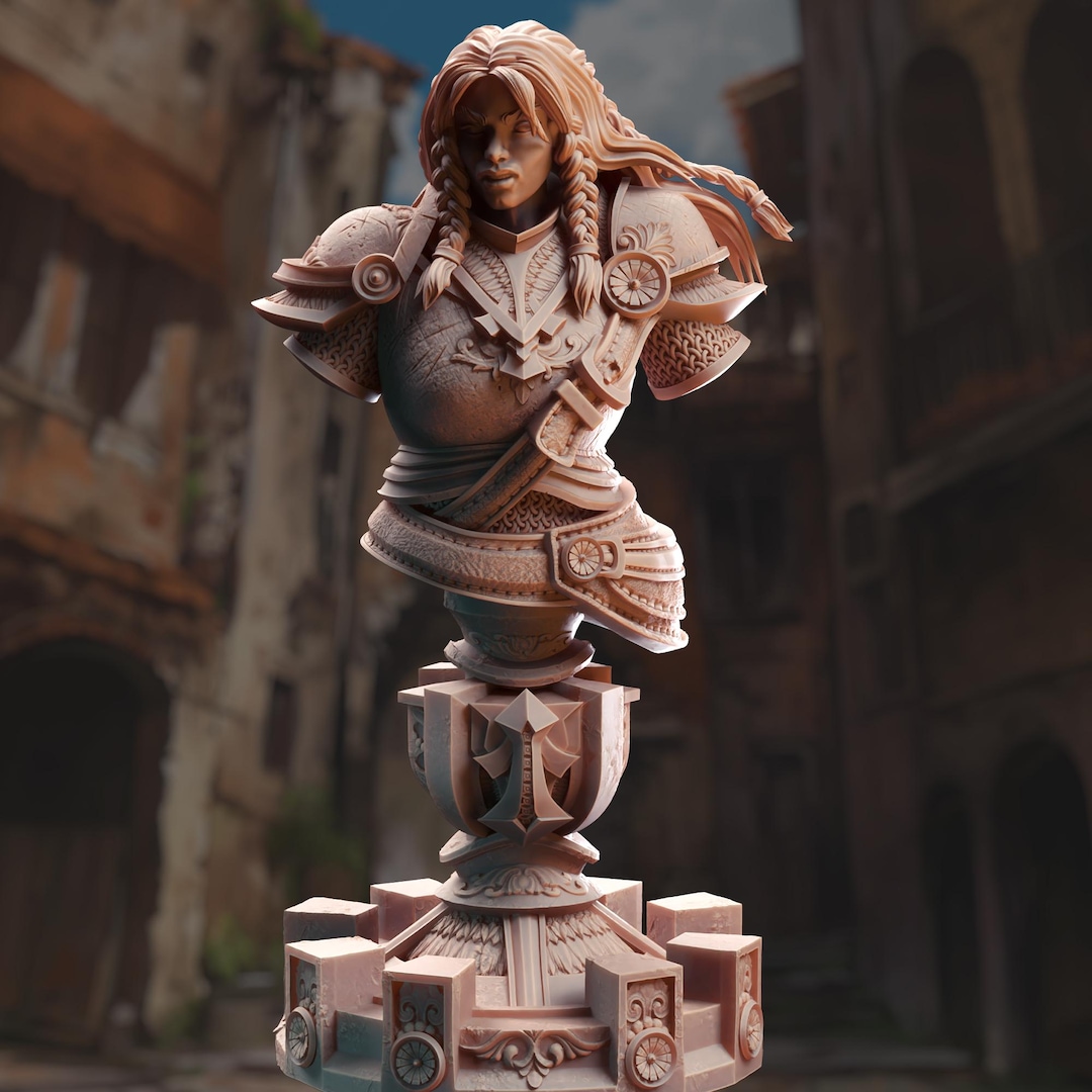 Female Veteran Fighter Paladin Bust for Painting and Collecting Resin ...