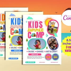 DIY Summer Camp Flyer Template, Kids Summer Fun Club Flyer, Summer ...
