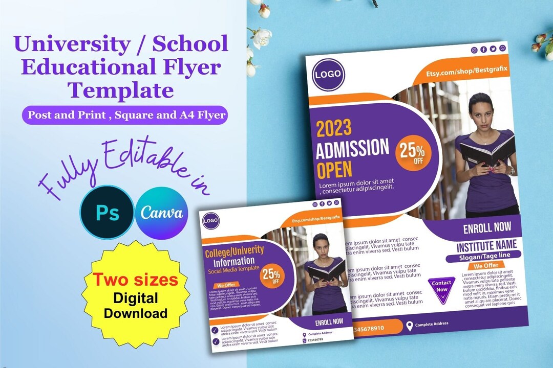 DIY Canva School Flyer & PSD Flyer Template,school Flyer,teacher Flyer ...