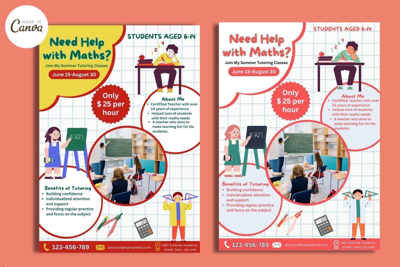 Tutoring Flyer Template, Math Tutor Flyer, Summer Tutoring Flyer,online ...