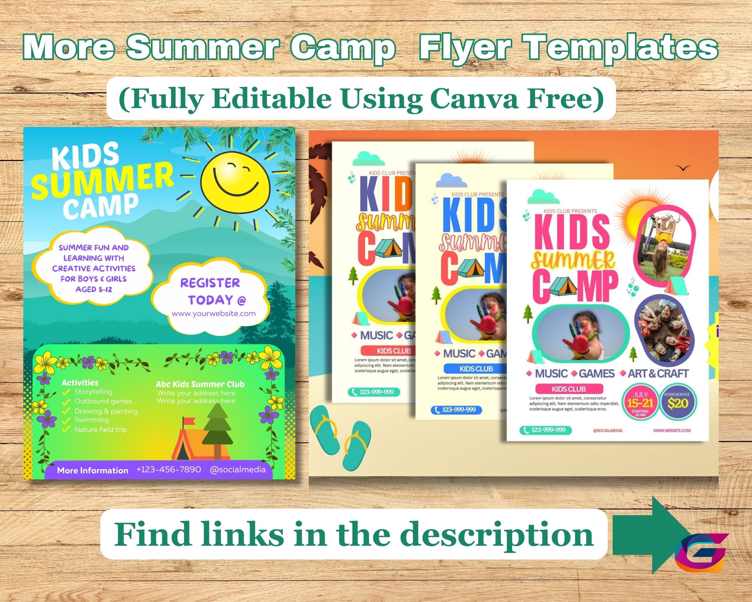 Summer Camp Flyer Template, Kids Summer Camp Advertisement, Summer DIY ...