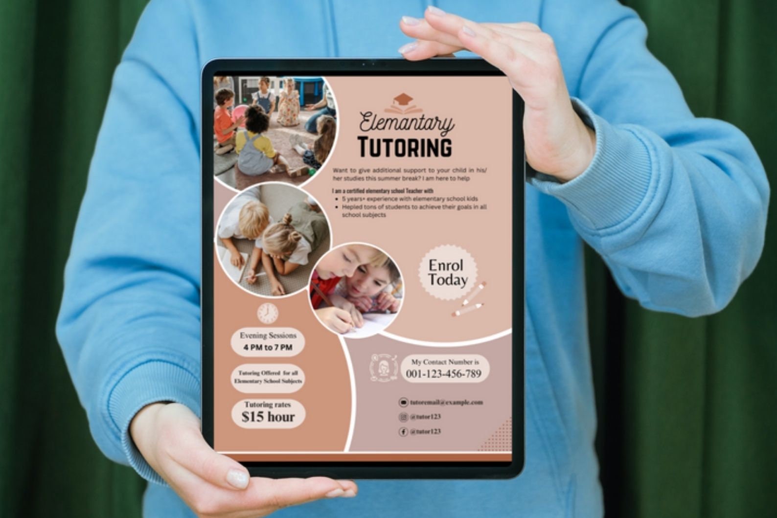 Tutor Flyer Template, Tutoring Flyer, Elementary Tutor Flyer Canva ...