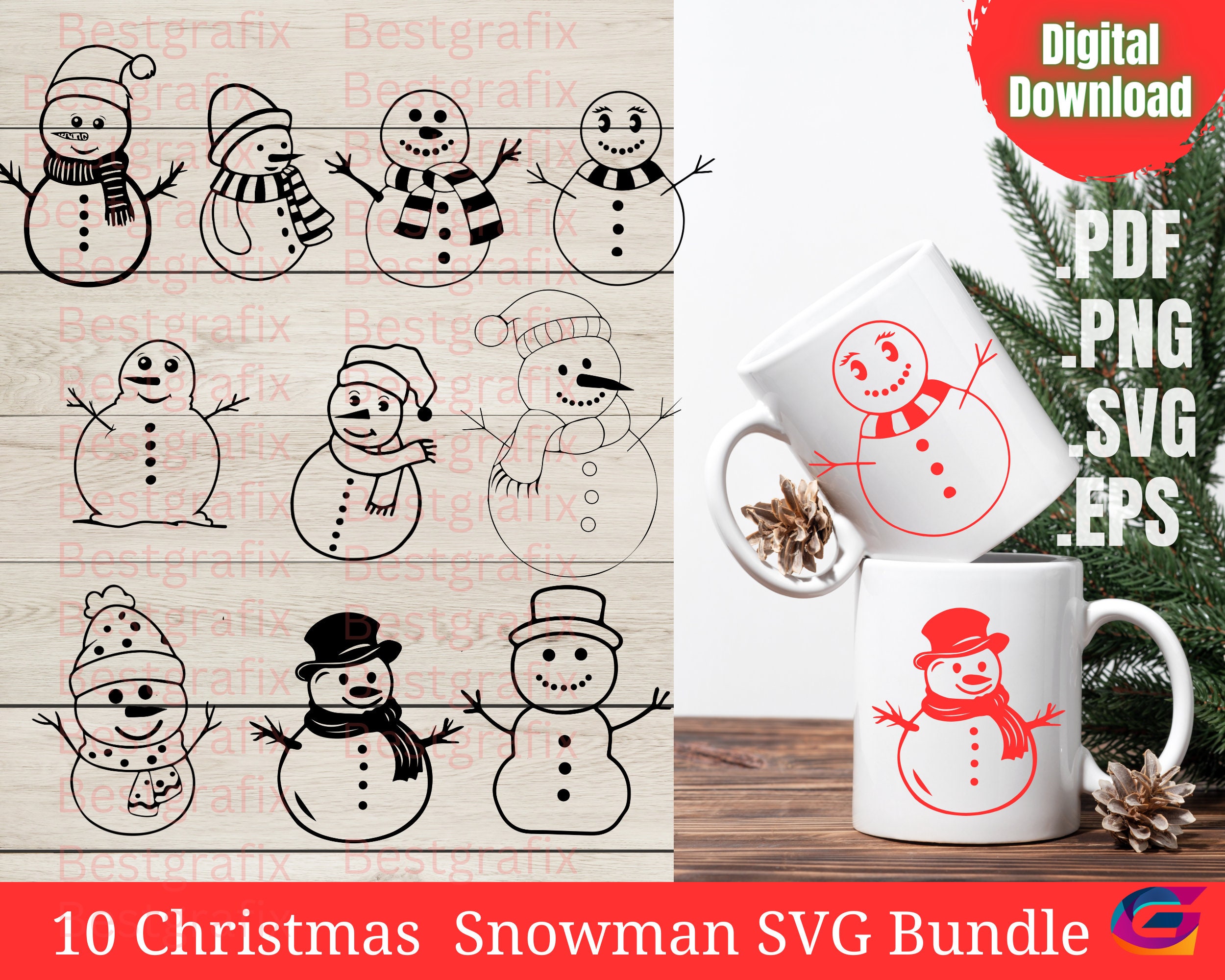 Snowman SVG Bundle Snowman Svg Snow Svg Winter Svg christmas Svg ...