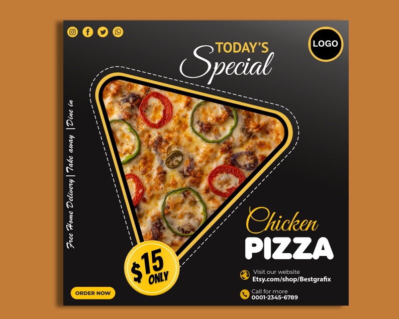 Pizza Menu Flyer Bundle ,fast Food Template,restaurant Menu Canva ...
